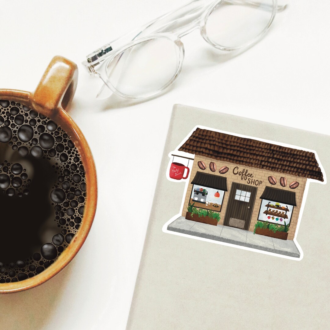 Coffee Shop Sticker, Sticker for Coffee Lover, Coffee Gift, Coffee ...