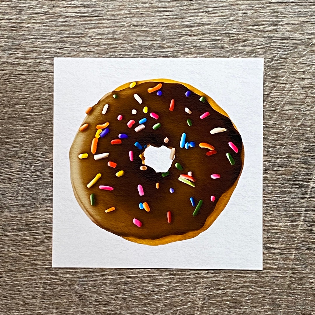 Mini Art Print, 4x4 Donut Art Print, Bakery Art Print, Gift for Baker ...