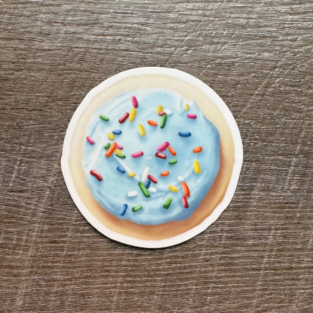 Blue Soft Iced Sugar Cookie, Waterproof Sticker for Laptop, Sticker for ...