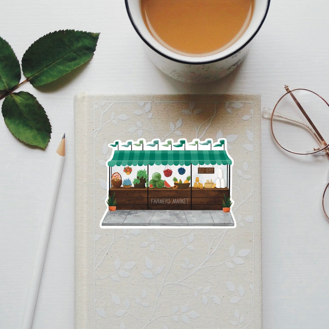 Farmers Market Sticker, Sticker for Foodie, Farm Stand Sticker, Fresh ...