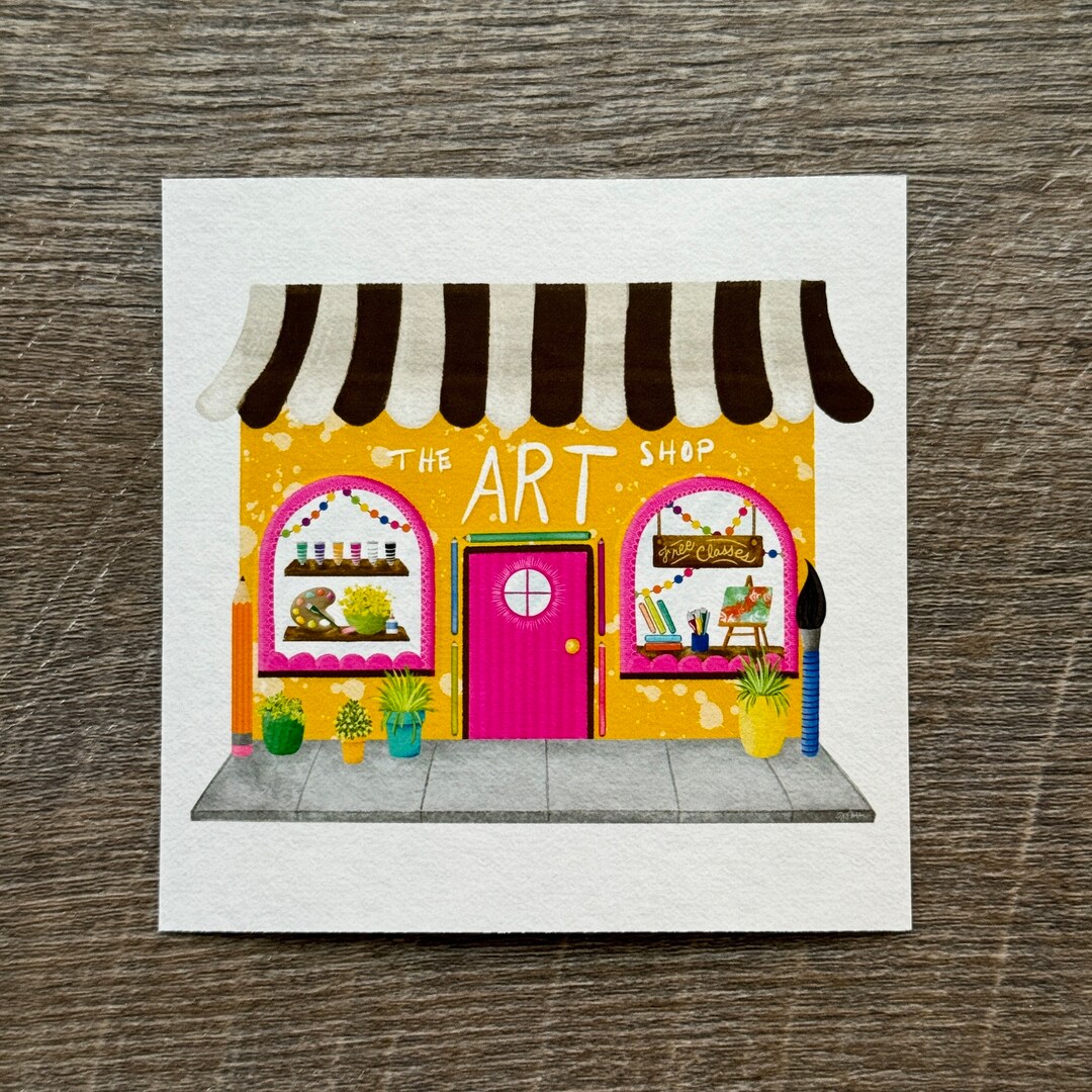 Square Art Print, 4x4 Art Shop Art Print, Artist Art Print, Gift for ...