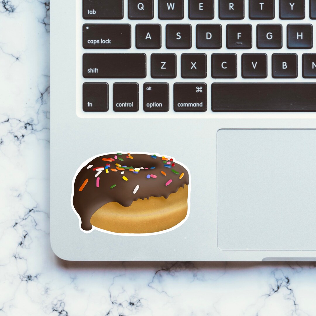 Chocolate Donut Sticker | Vinyl Sticker for Laptop | Sticker for Water ...