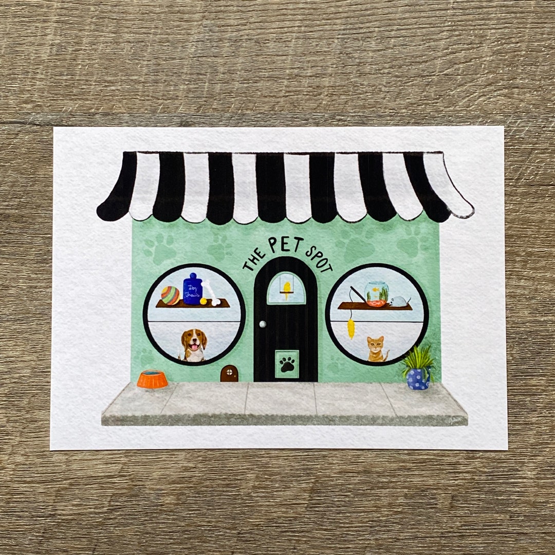 Small Art Print, 5x7 Pet Shop Art Print, Dog Mom Art Print, Gift for ...