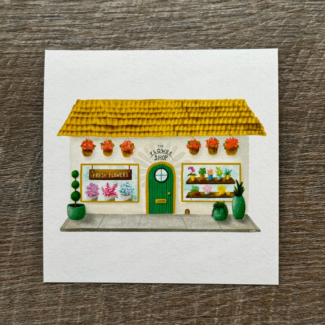 4x4 Mini Square Flower Shop Art Print, Florist Art Print, Gift for ...