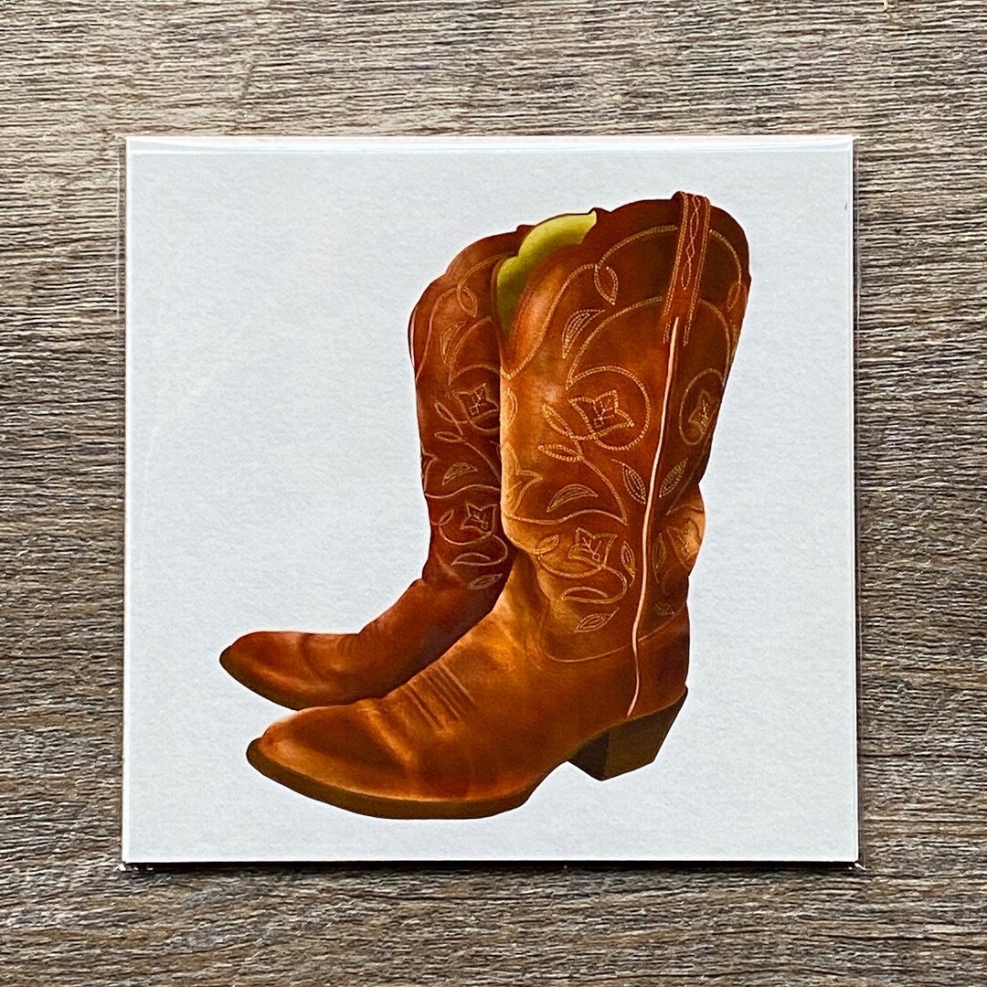 Mini Art Print, 4x4 Cowboy Boots Art Print, Cowgirl Boots Art Print ...