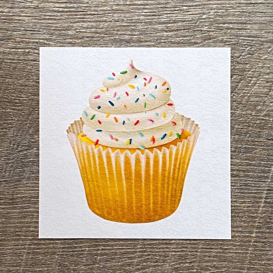 Mini Art Print, 4x4 Cupcake Art Print, Bakery Art Print, Gift for Baker ...