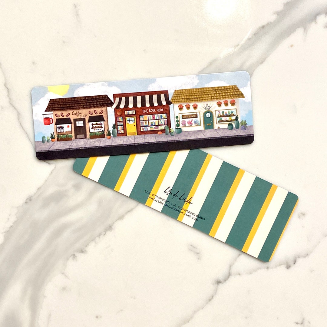 Tiny Shops Bookmark, Coffee Shop Bookmark, Flower Shop Bookmark, Book ...