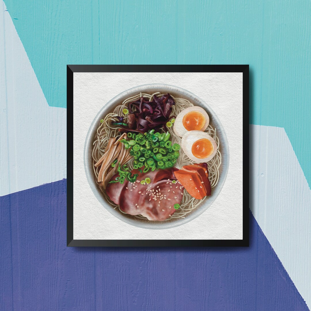 8x8 Original Ramen Art Print, Foodie Art Print, Gift for Foodie, Ramen ...