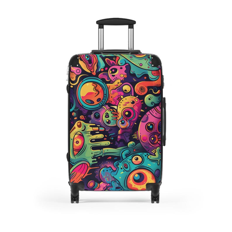 Colorful Monster Suitcase Travel Luggage, Stylish Bag for Adventures ...