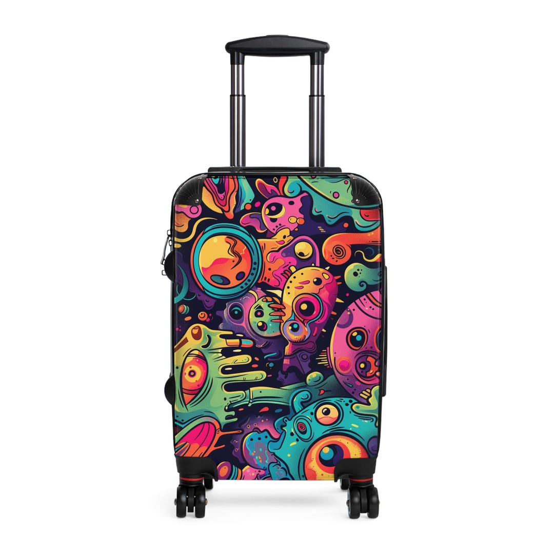 Colorful Monster Suitcase Travel Luggage, Stylish Bag for Adventures ...