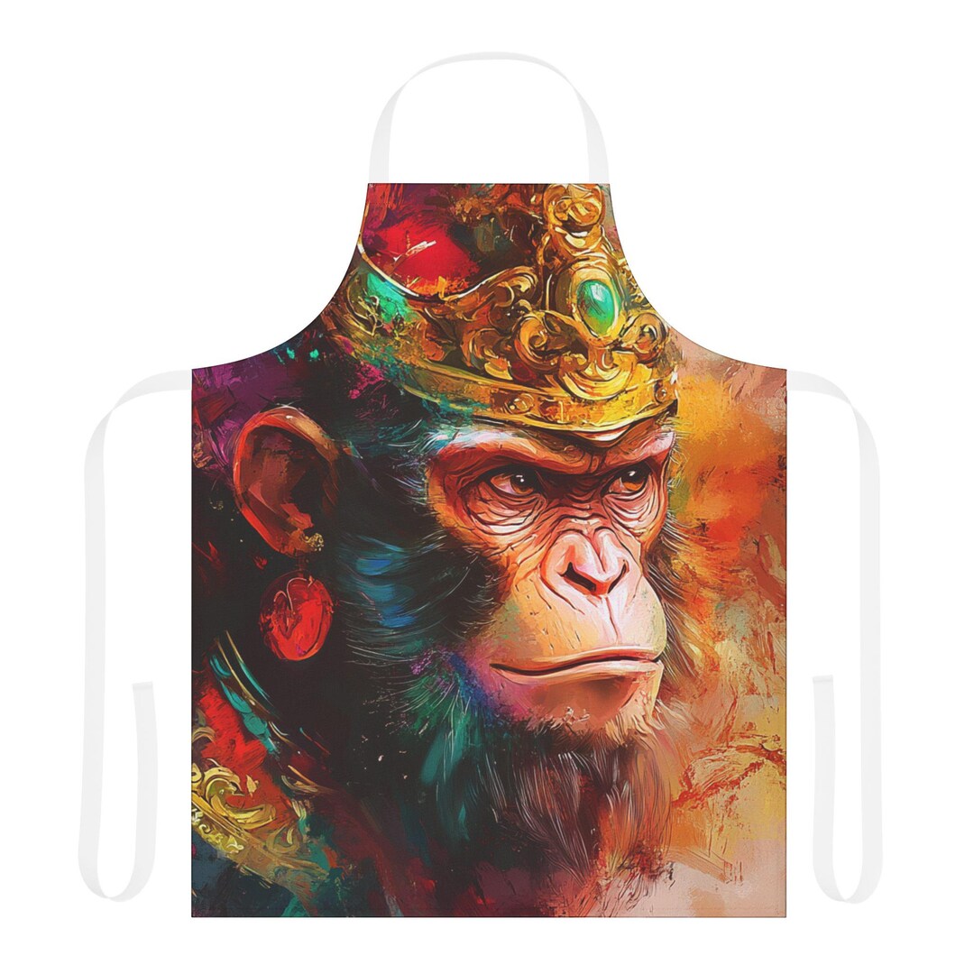 Artistic Monkey Apron With 5-color Straps, Unique Cooking Gift, Fun ...