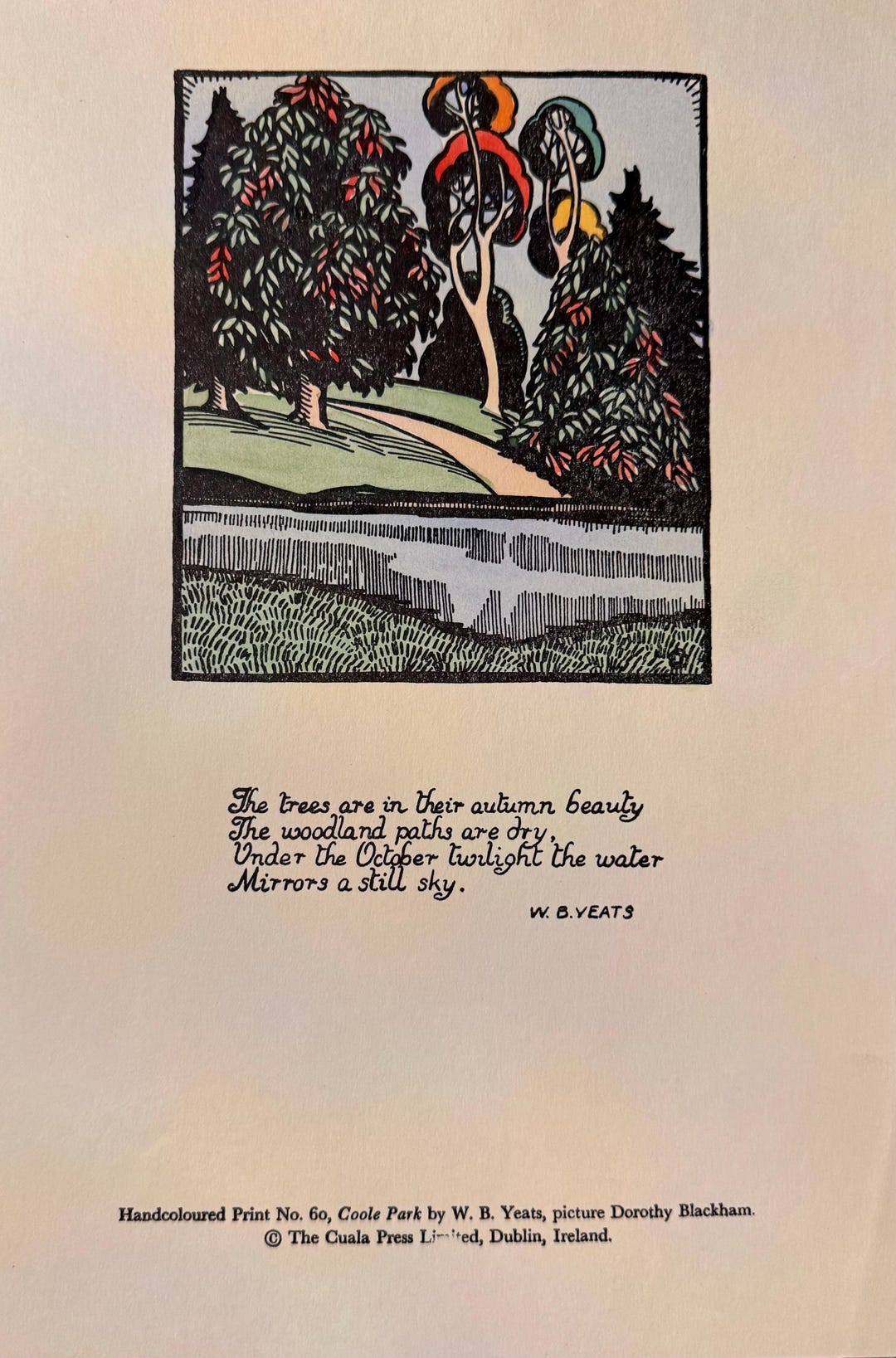 Rare Hand-colored W.B. Yeats Poem Print by the Cuala Press - Dorothy ...
