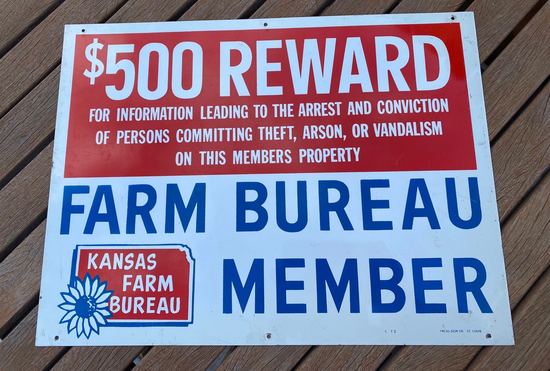 1940-1960 Kansas Farm Bureau Metal Sign - Etsy