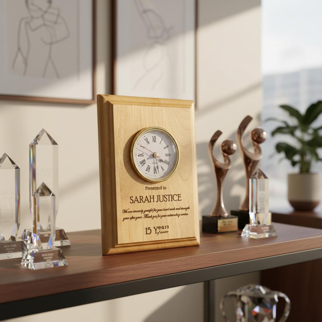 Personalized Wood Award Plaque – Clock or Thermometer Insert - Etsy