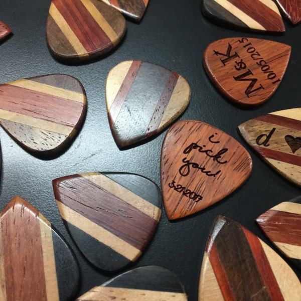 Wood Guitar Pick - Etsy