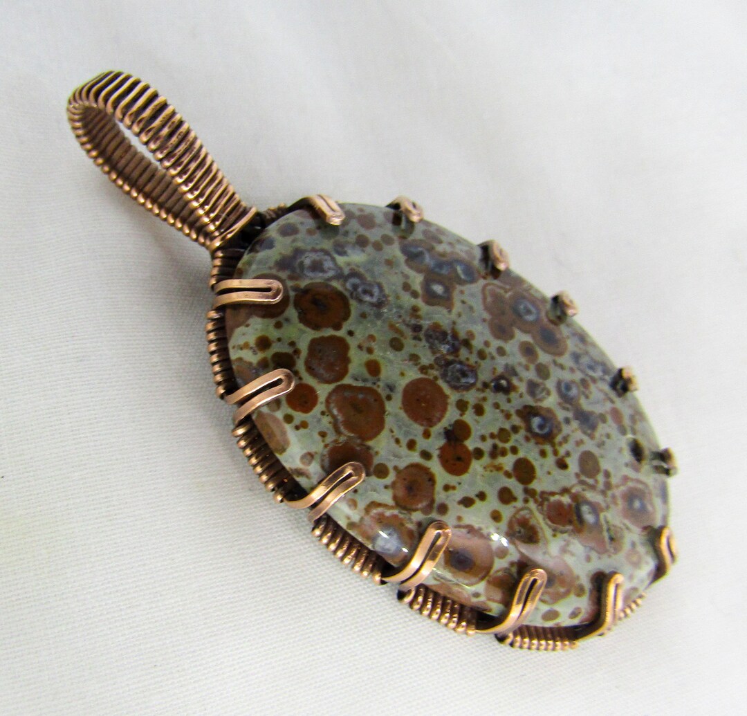 Asteroid Jasper in Copper Prong Pendant, Wrapped in Copper, Wire ...
