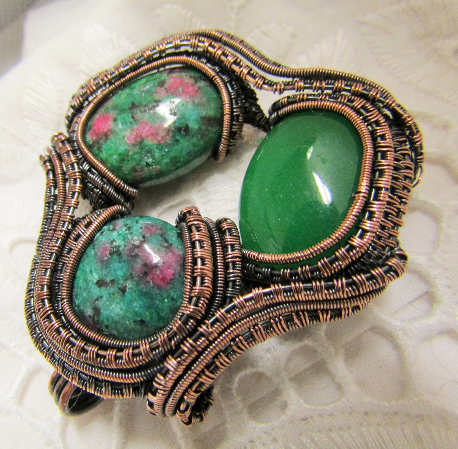 Multi-stone Wire Wrapped Copper Wire Pendant Wire Wrapped - Etsy