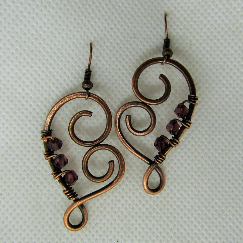 Copper Wire Earrings - Etsy