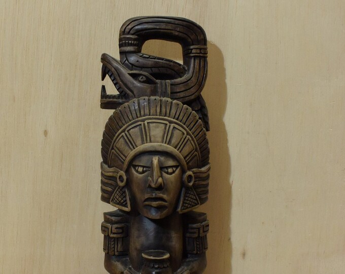 16 Inches Tall Vintage Mayan Aztec Wood Carved Warrior - Etsy