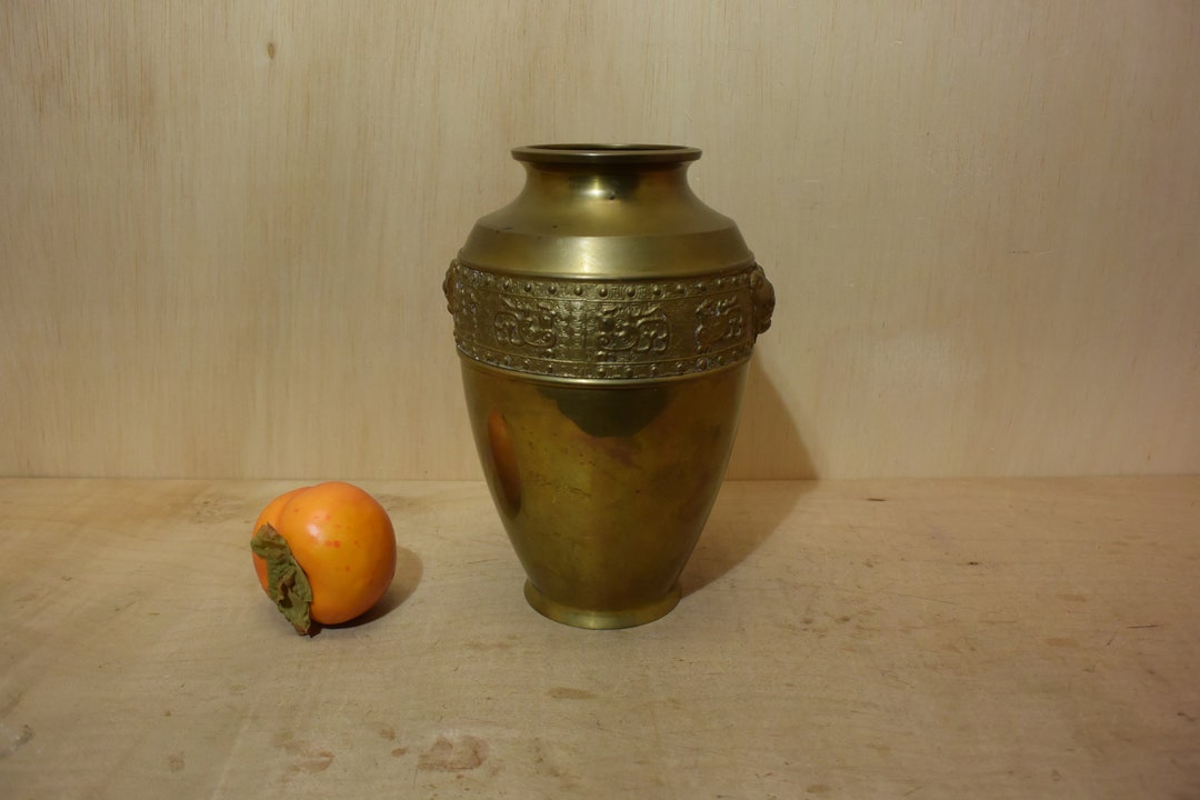 Vintage Japanese Metal Brass Vase - Etsy