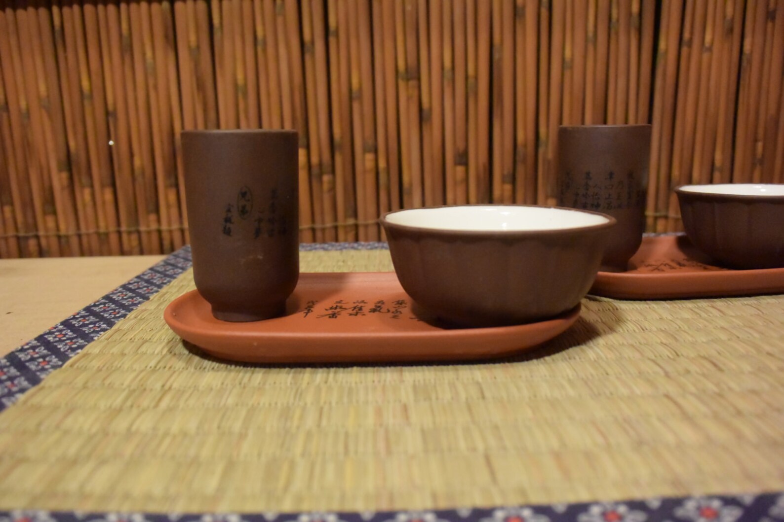 Chinese Clay Gong Fu Set of 2 Tea Cups and Saucers | Etsy