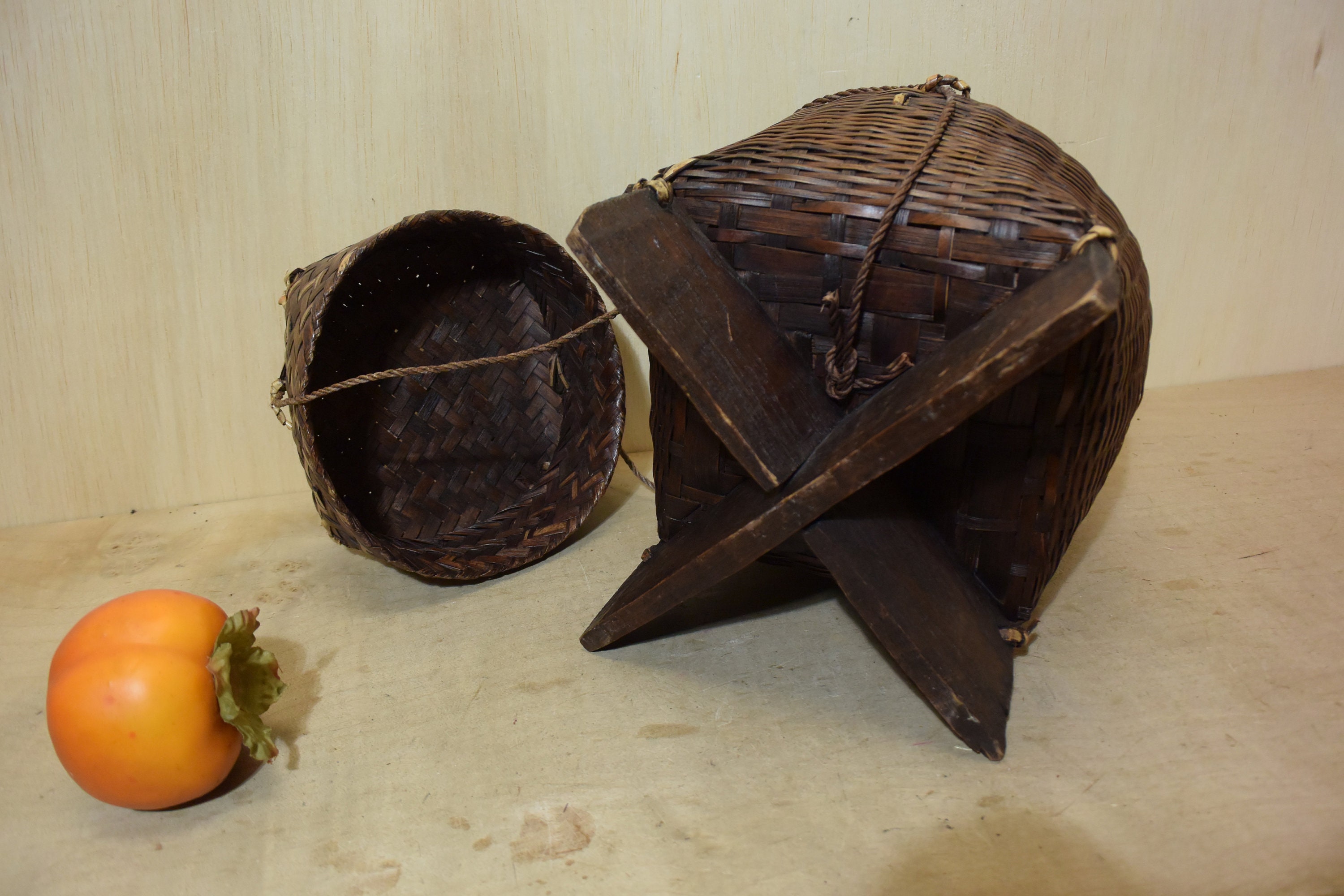 Vintage Southeast Asian Bamboo Rice Basket Laos Cambodia | Etsy