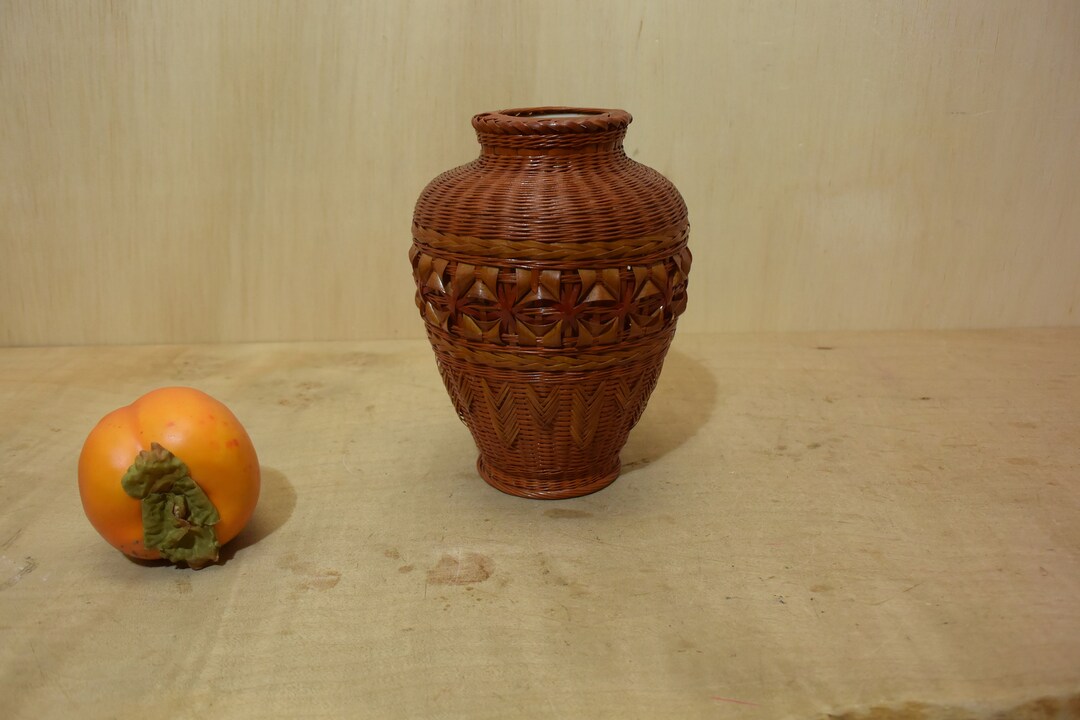 Chinese Bamboo Basket Weave Vase Ceramic Inner Vase Ikebana - Etsy
