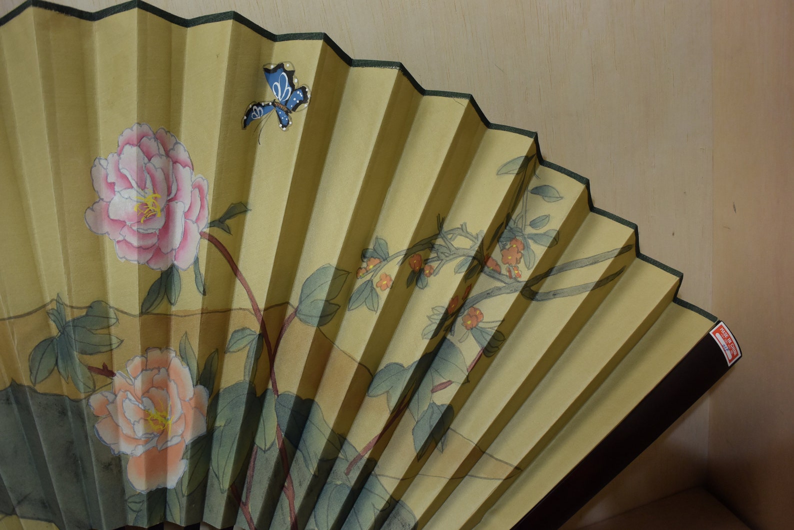 Large Vintage Chinese Decorative Hand Painted Folding Fan Pink | Etsy