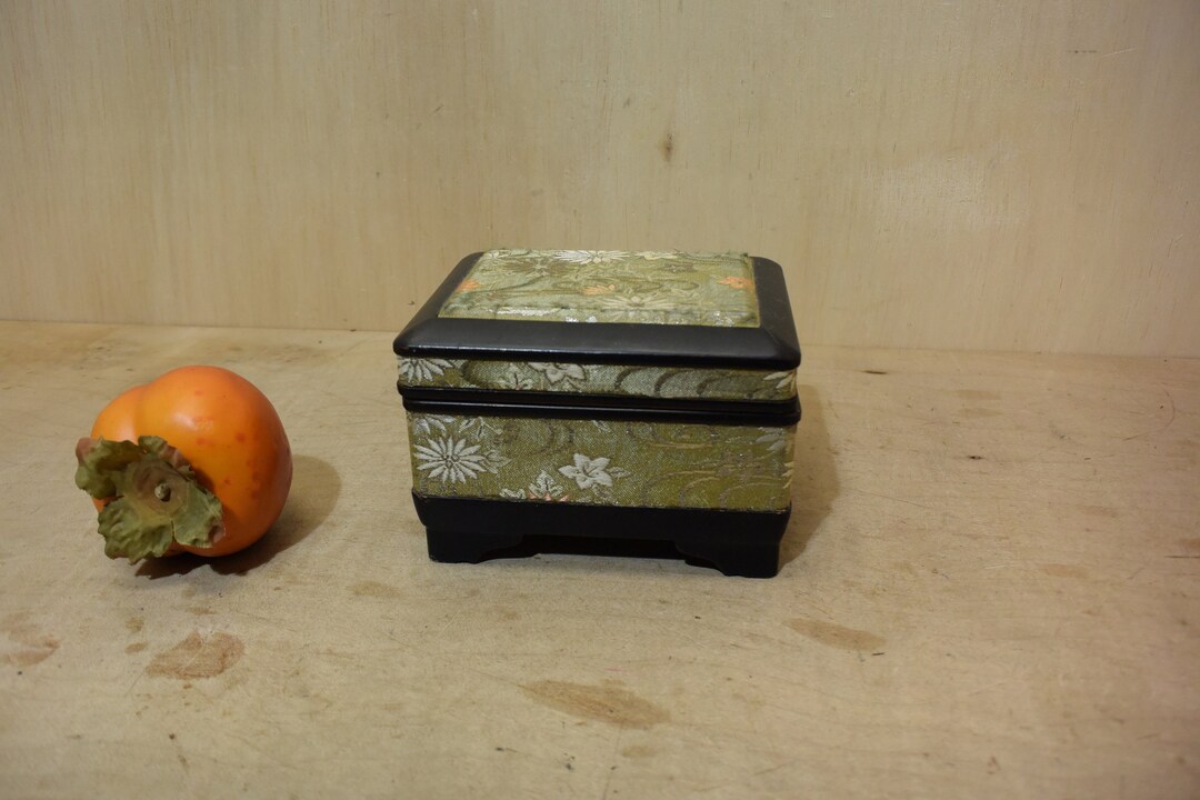 Vintage Japanese Black Lacquer Brocade Musical Jewelry Box - Etsy