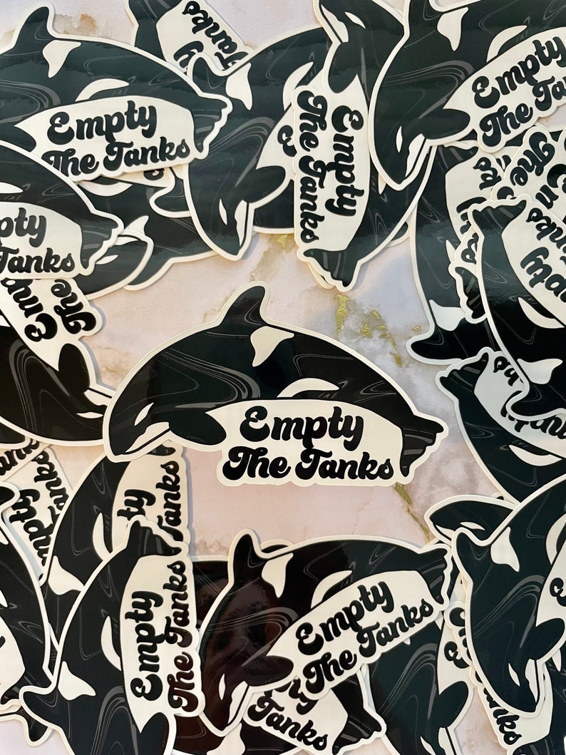 Reworked Empty the Tanks Orca Sticker | Killer Whale Sticker | Die-cut ...