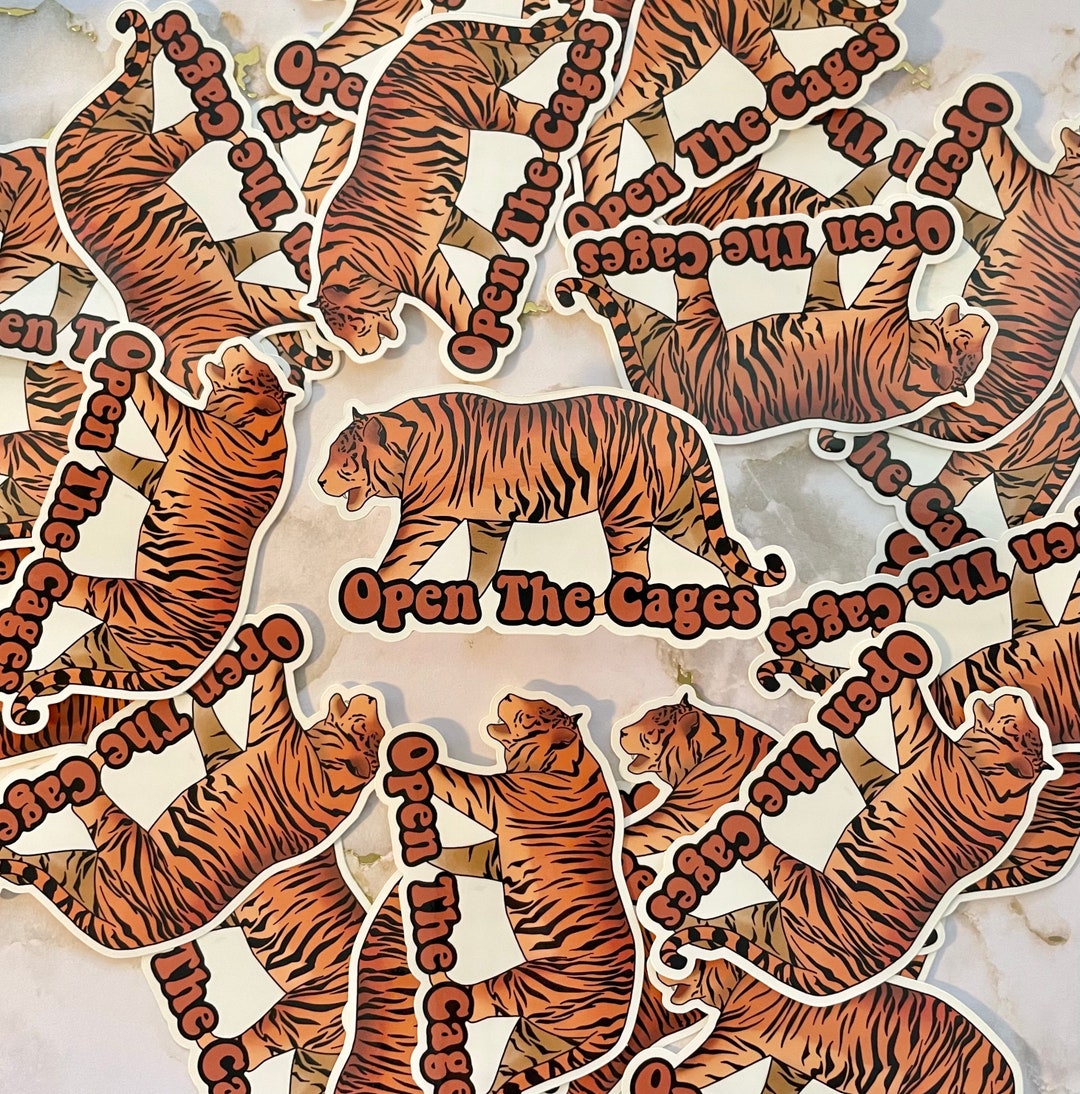 Open the Cages Tiger Sticker Big Cat Sticker Die-cut Sticker Vinyl ...