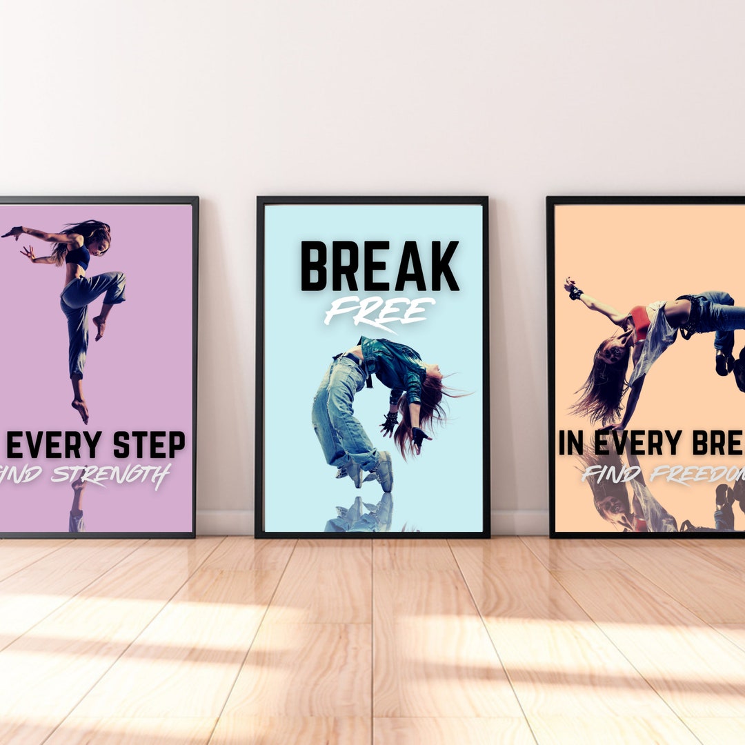 FOR HER Set of 3 Break Dance Hip Hop Posters: ORIGINAL Inspirational ...