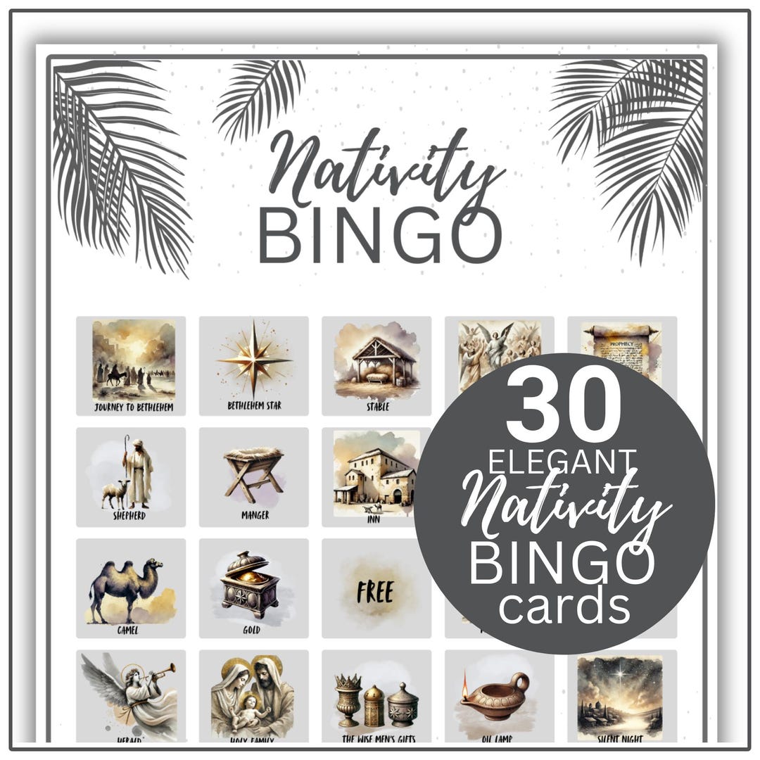 30 Christmas Nativity Bingo Cards | Christmas Bingo | Christmas ...
