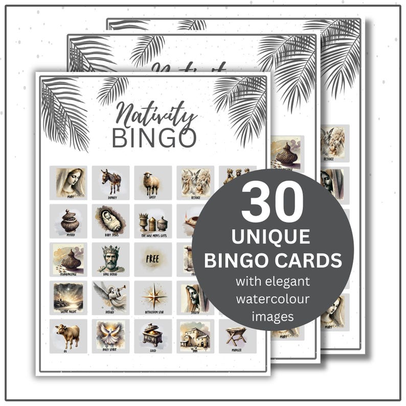 30 Christmas Nativity Bingo Cards | Christmas Bingo | Christmas ...