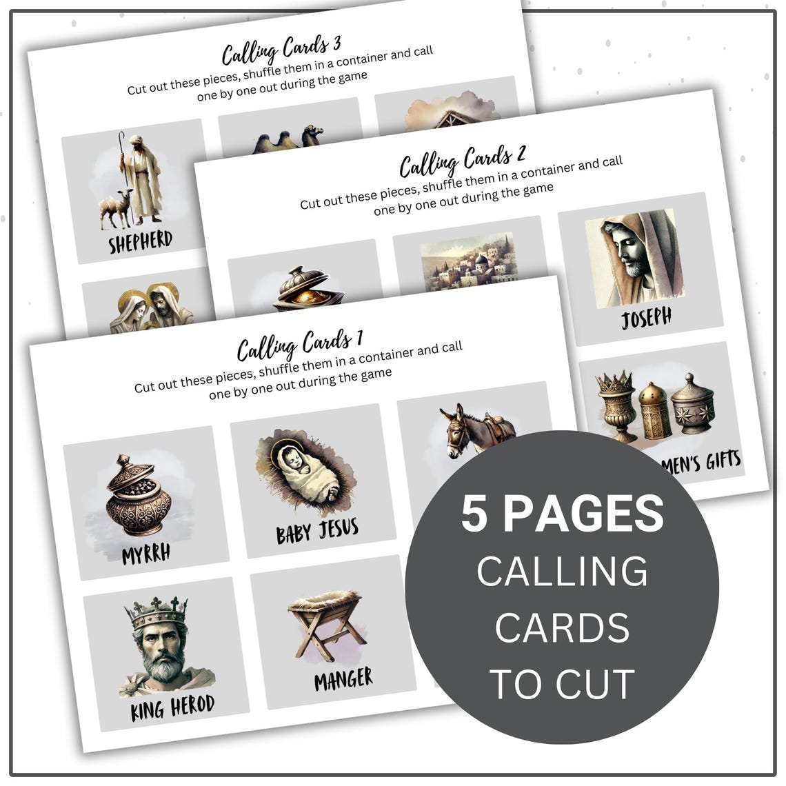 30 Christmas Nativity Bingo Cards | Christmas Bingo | Christmas ...