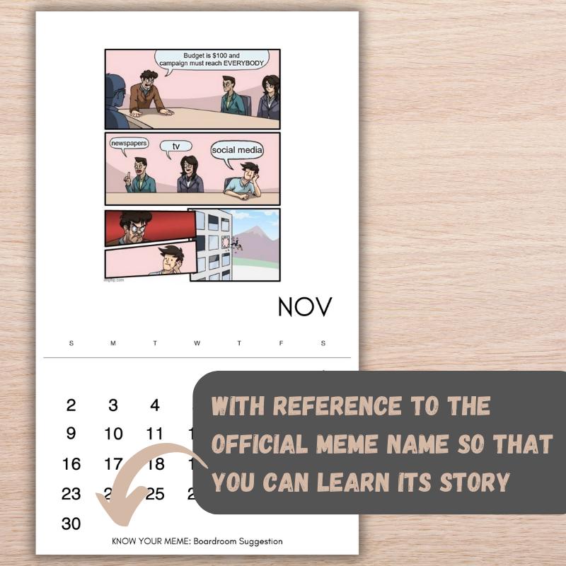 Printable 2025 Meme Calendar for Marketers: Fun, Easy, and Perfect for ...
