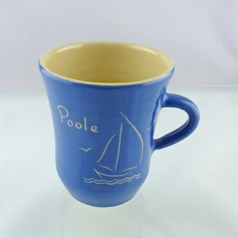 Vintage Blue Ceramic Blue Mug Holiday Souvenir From Poole - Etsy