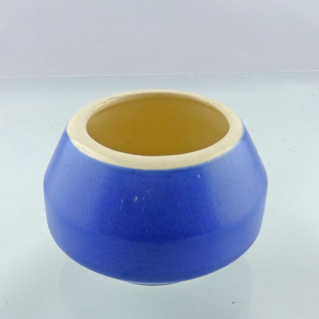 Vintage Devon Pottery Small Blue Pot - Etsy