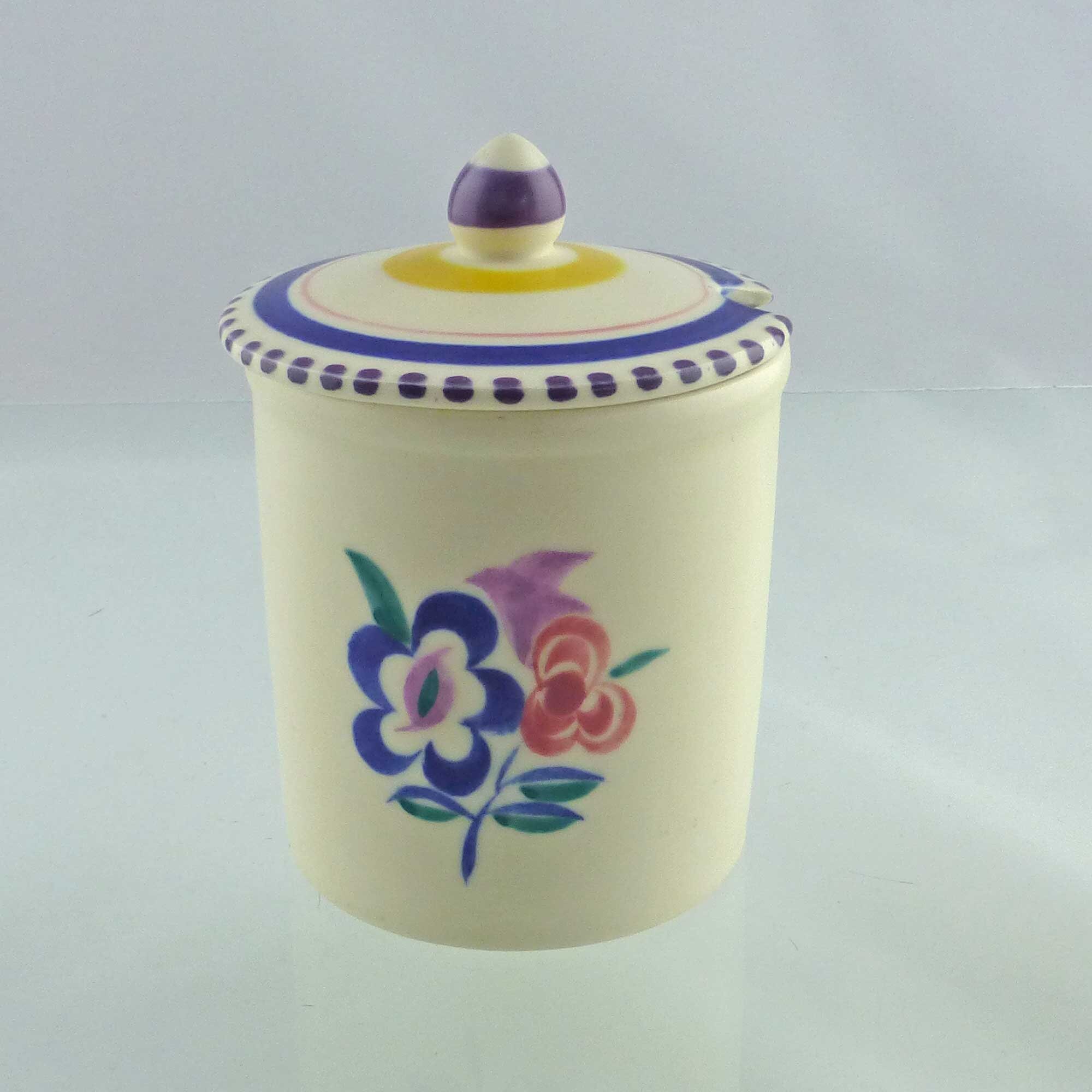 Vintage 1950s Poole Pottery Jam Pot With Lid and Floral Design - Etsy UK