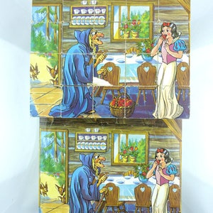 Rare Vintage Walt Disney Snow White Picture Blocks Puzzle Game - Etsy