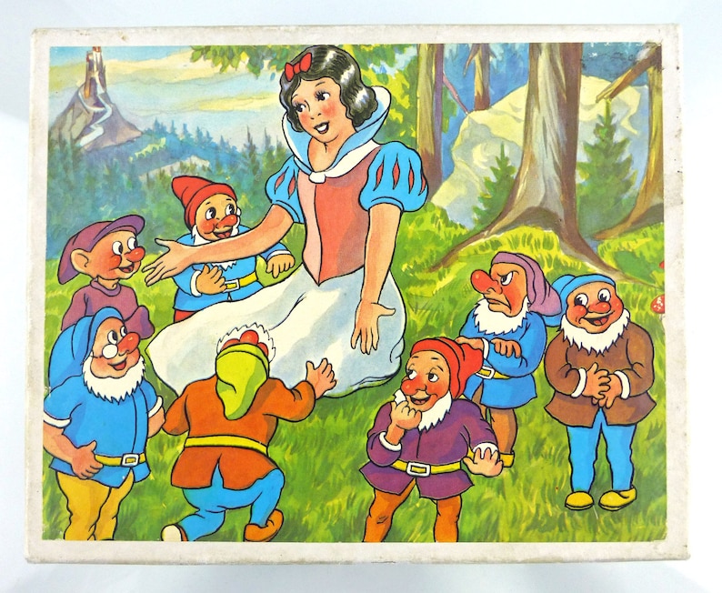 Rare Vintage Walt Disney Snow White Picture Blocks Puzzle Game - Etsy