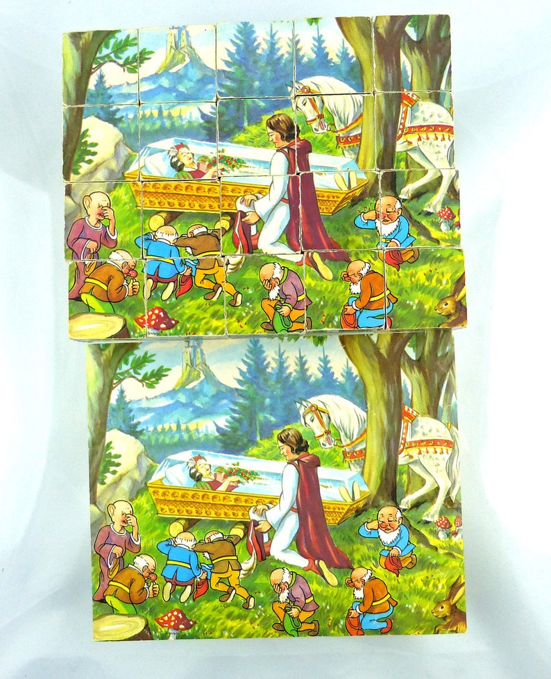 Rare Vintage Walt Disney Snow White Picture Blocks Puzzle Game - Etsy