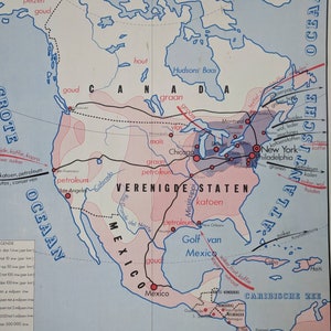 Dutch Vintage Map of USA and Asia, Including Map of Japan and China - Etsy