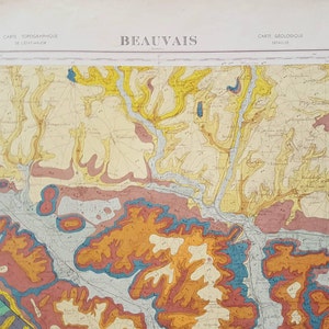 Vintage Map of Beauvais, French Wall Art - Etsy
