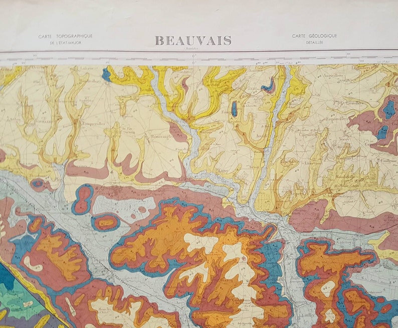 Vintage Map of Beauvais, French Wall Art - Etsy