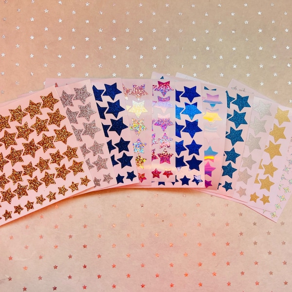 Glitter Star Sticker - Etsy