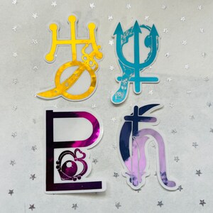 Foiled Scout Symbols, Magical Girl Stickers, Moonie Stickers, Foiled ...