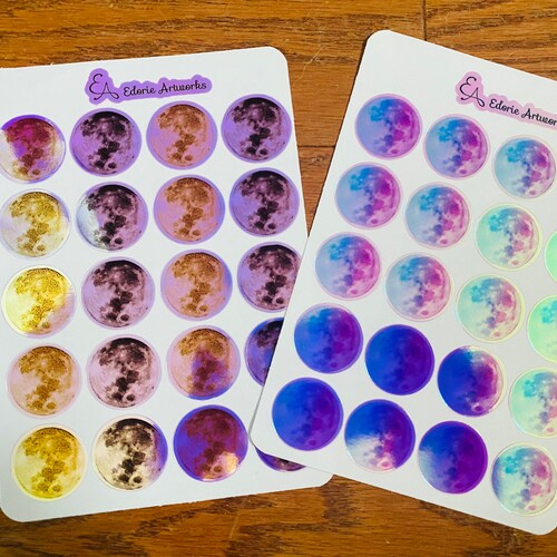 Moon Phases Planner Stickers Full Moon New Moon Stickers - Etsy