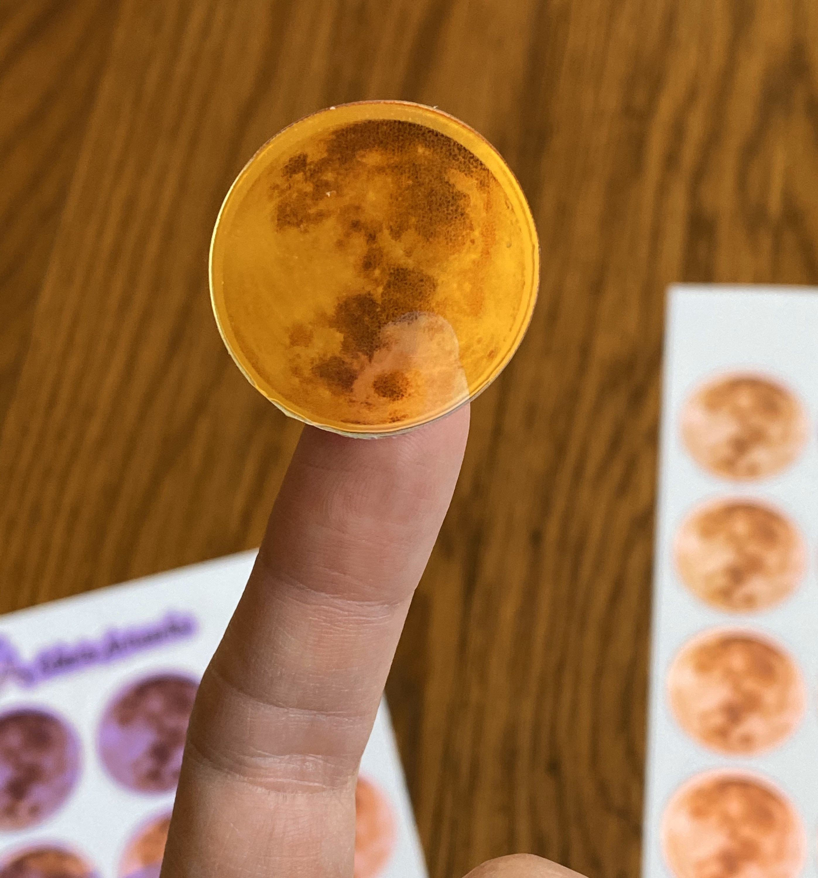 Iridescent Full Moon Stickers - Etsy