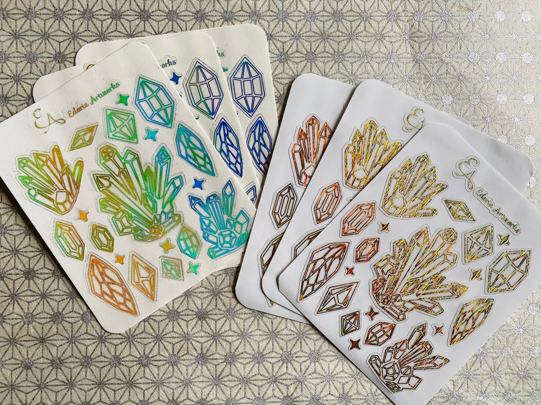 Foiled Holographic Clear Crystal Stickers - Etsy